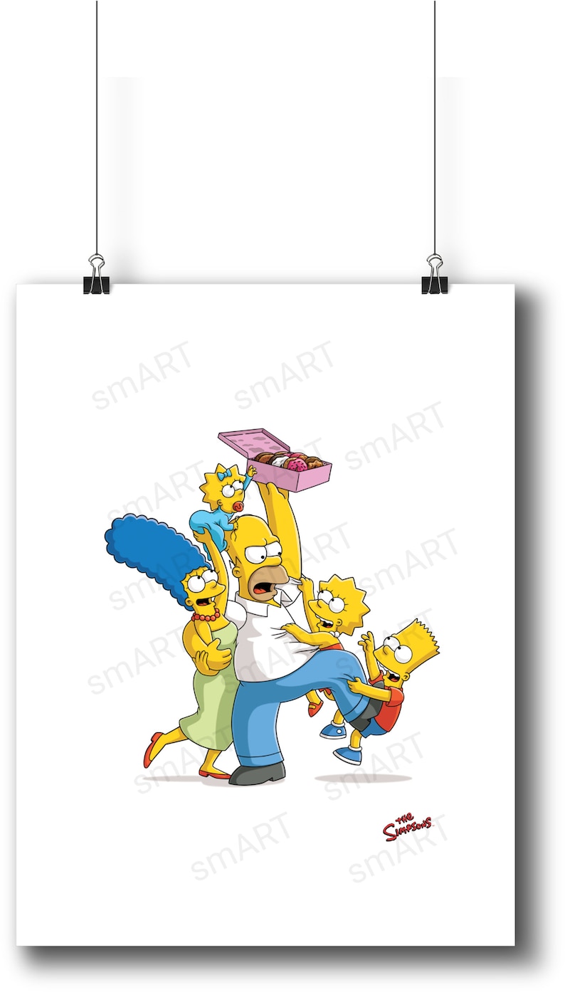 The Simpsons Family Print: Classic Cartoon Wall Art (digital Download ...