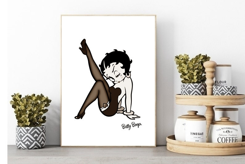 Betty Boop Poster, Betty Boop Print, Vintage Betty Boop Wall Print ...