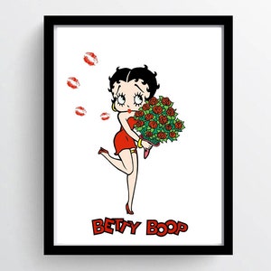 Betty Boop, Betty Boop Poster/print, Vintage Cartoon Character ...