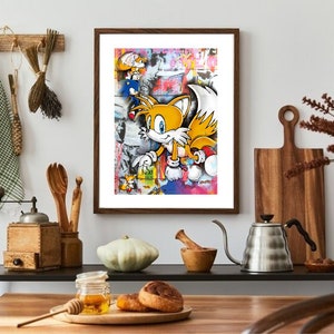 Tails, Sonic the Hedgehog Graffiti Poster/print, Printable Wall Art ...