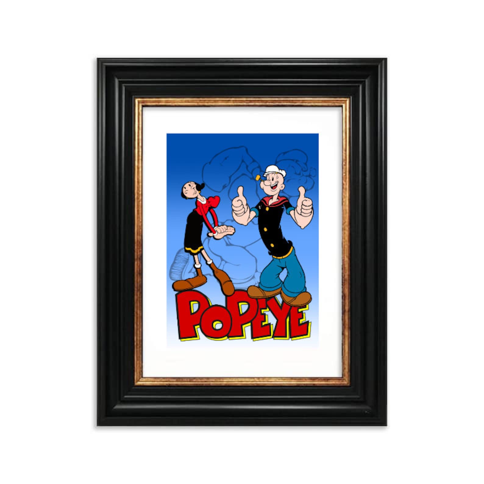 Popeye Print, Popeye Poster, Classic Cartoon Character Wall Print ...