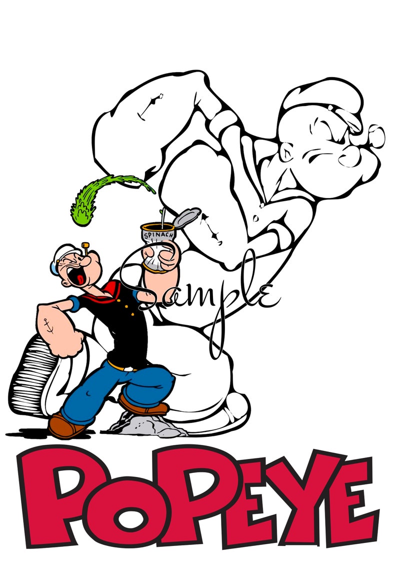 Popeye Poster/print Vintage Cartoon Character Wall Print. - Etsy