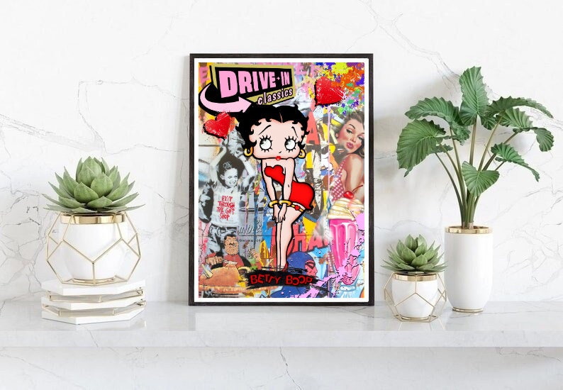 Betty Boop Graffiti Poster/print, Classic Cartoon Character Poster ...