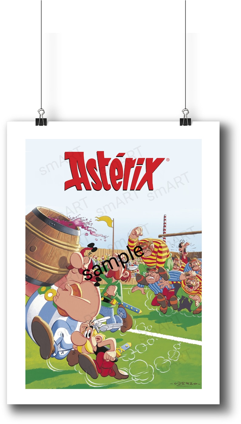 Asterix and Obelix Cartoon Print: Comic Character Poster (digital ...