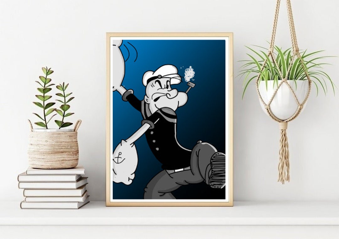 Popeye Print/poster, Classic Cartoon Character Wall Art, Printable ...