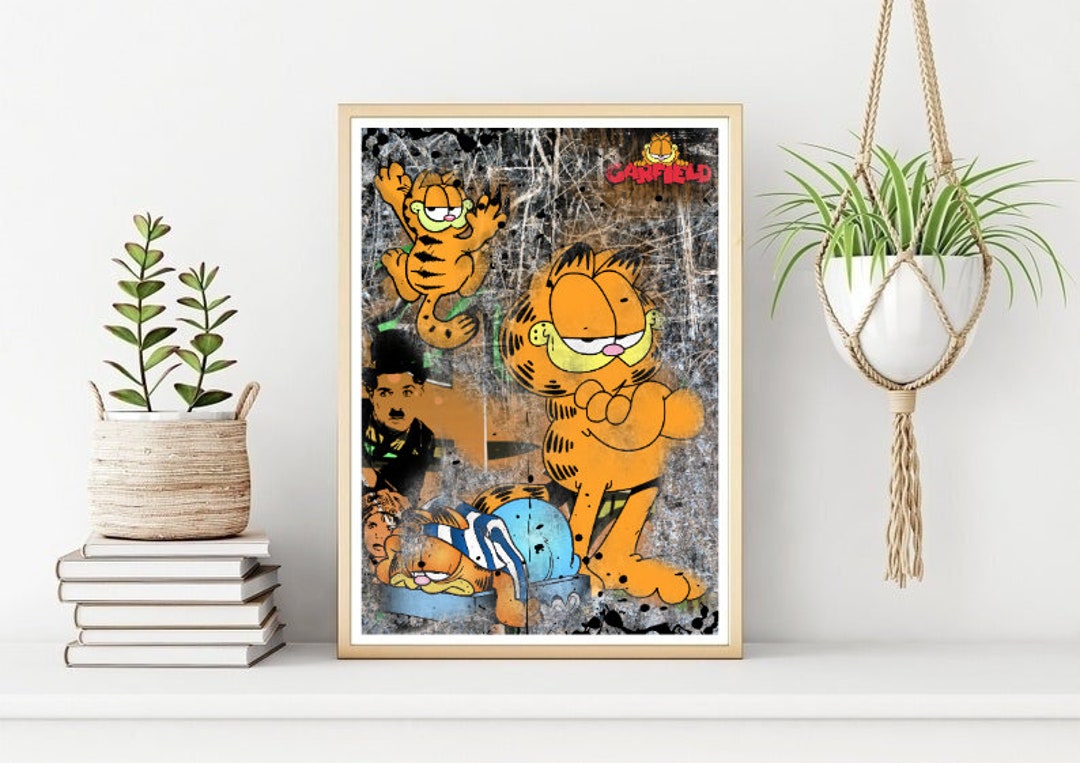 Garfield Graffiti Wall Print, Printable Wall Art, Classic Cartoon ...