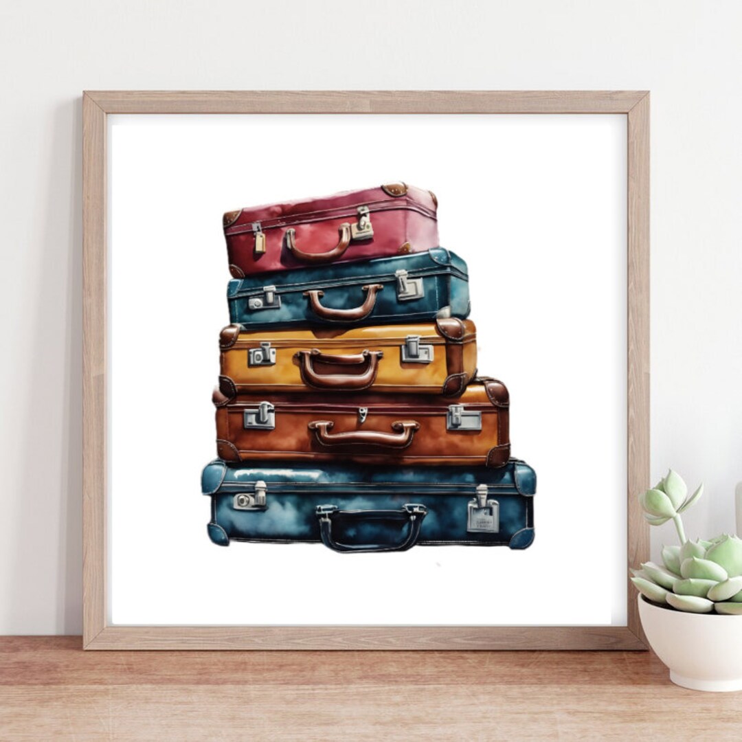 Retro Suitcase Wall Print/poster, Minimalist Printable Wall Art ...