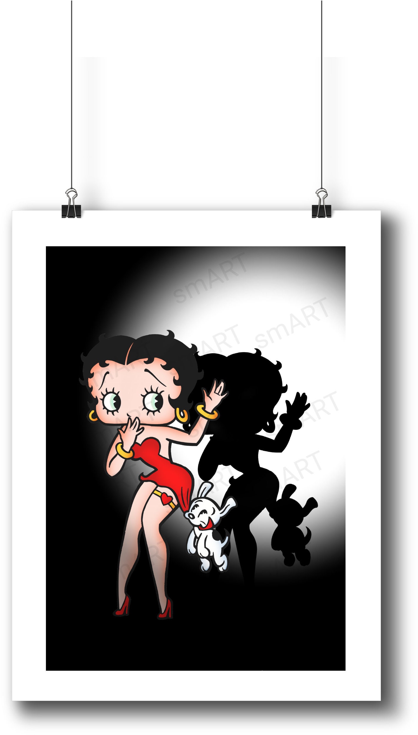 Betty Boop Poster/print, Vintage Cartoon Character Printable Wall Art ...