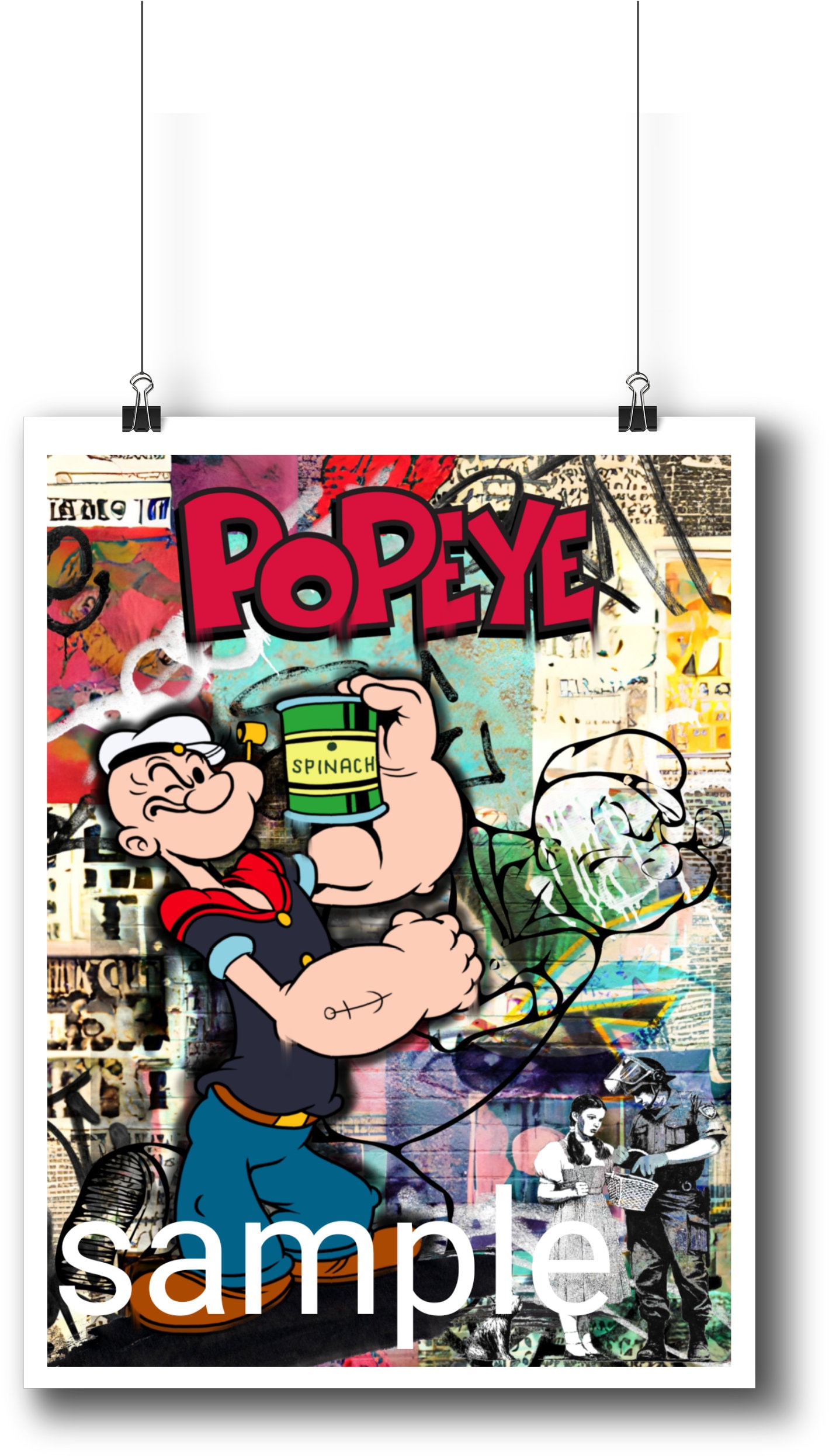 Popeye Graffiti Poster/print, Classic Cartoon Character Wall Print ...