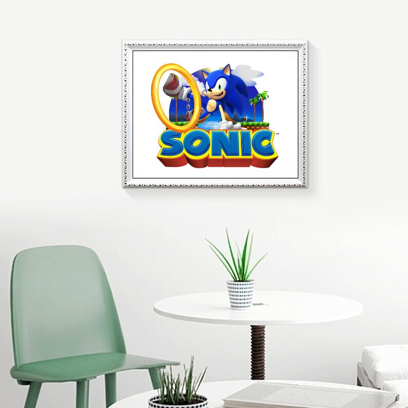 Video Game Poster, Retro Video Game Wall Print, Sonic the Hedgehog ...