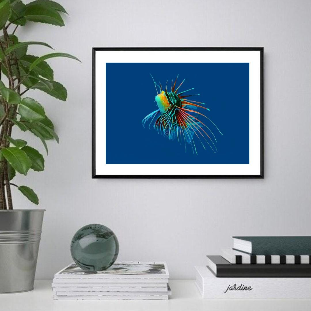 Lionfish Poster/print,tropical Marine Fish Wall Print, Printable ...