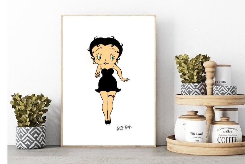 Vintage Betty Boop Art Print: Cartoon Character Poster (digital ...