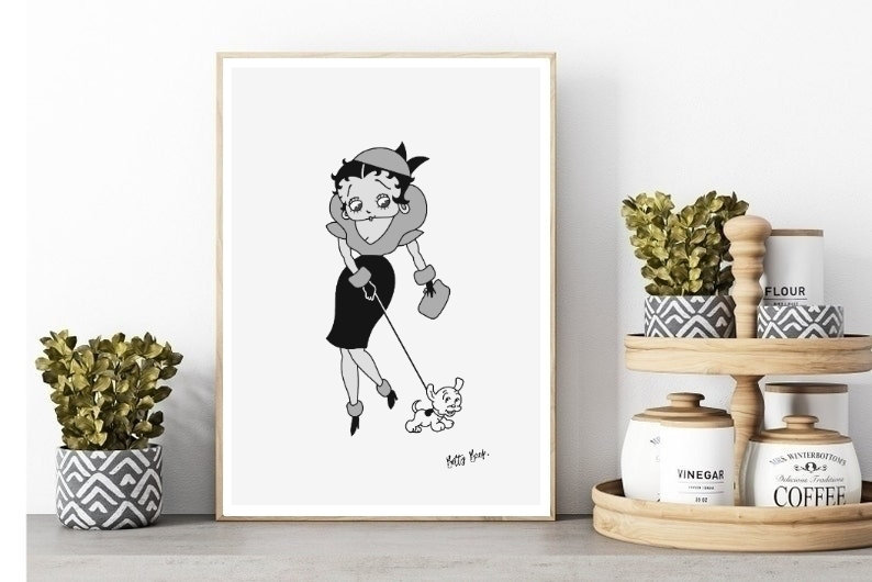 Betty Boop Poster/print, Betty Boop Wall Print, Printable Betty Boop ...