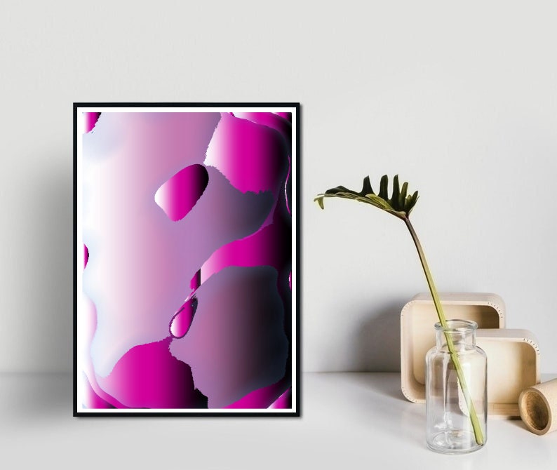 Abstract Pink Wall Art Printable Poster Instant Digital - Etsy