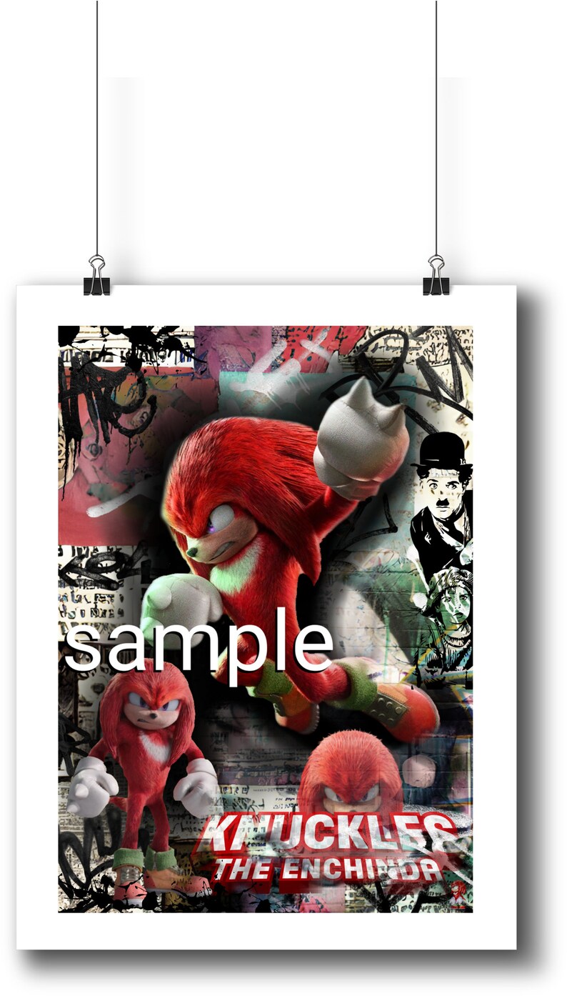 Knuckles, Sonic the Hedgehog Graffiti Poster/print, Printable Wall Art ...