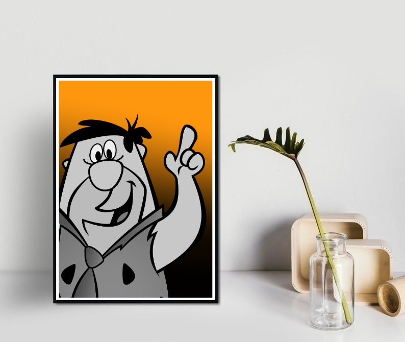 Fred Flintstone Poster/print, Cartoon Wall Print, Printable Wall Art ...