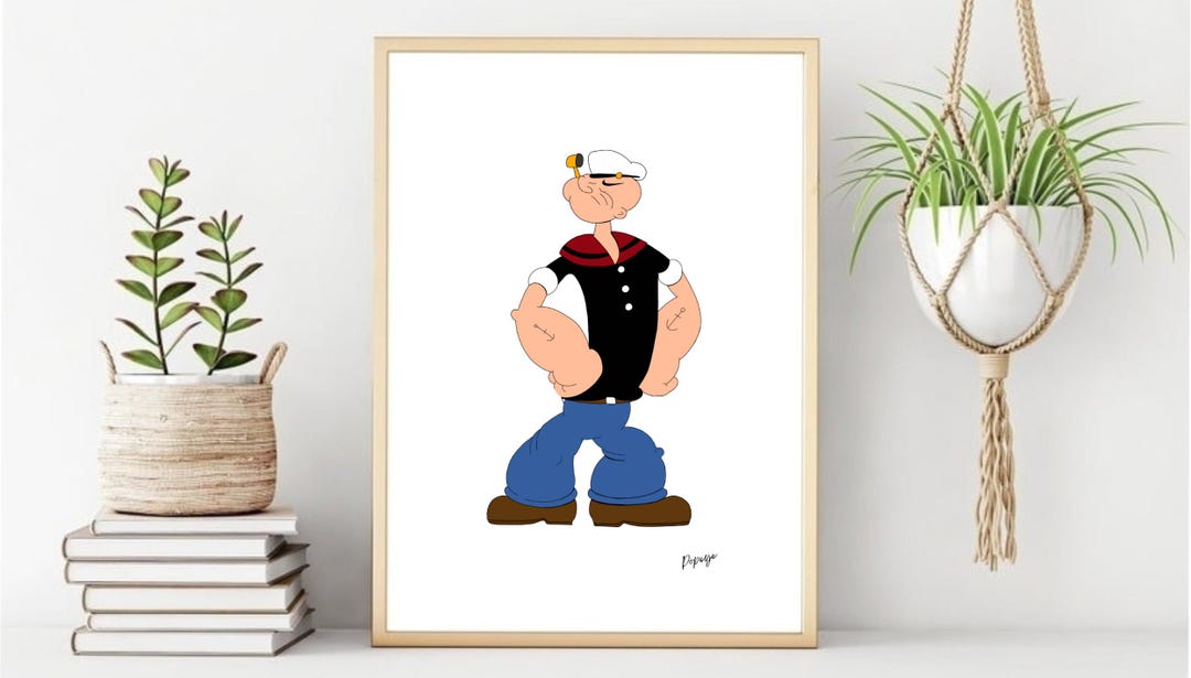 Popeye Cartoon Poster: Strongman Art Print (digital Download) - Etsy