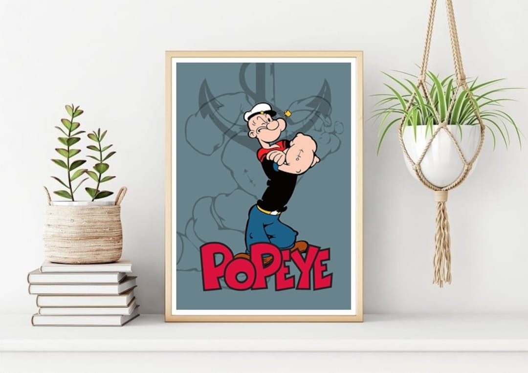 Popeye Print, Popeye Poster, Popeye Wall Print, Printable Popeye Wall ...