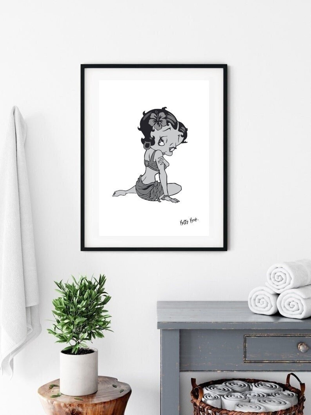 Betty Boop Poster/print, Vintage Cartoon Character Printable Wall Art ...