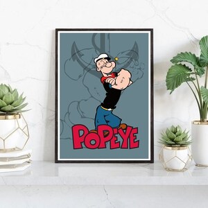 Popeye Print, Popeye Poster, Popeye Wall Print, Printable Popeye Wall ...