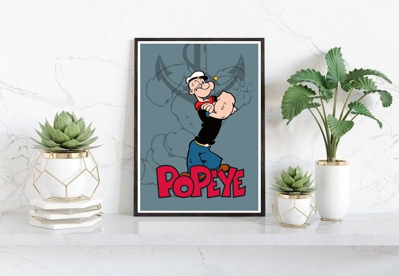 Popeye Print, Popeye Poster, Popeye Wall Print, Printable Popeye Wall ...
