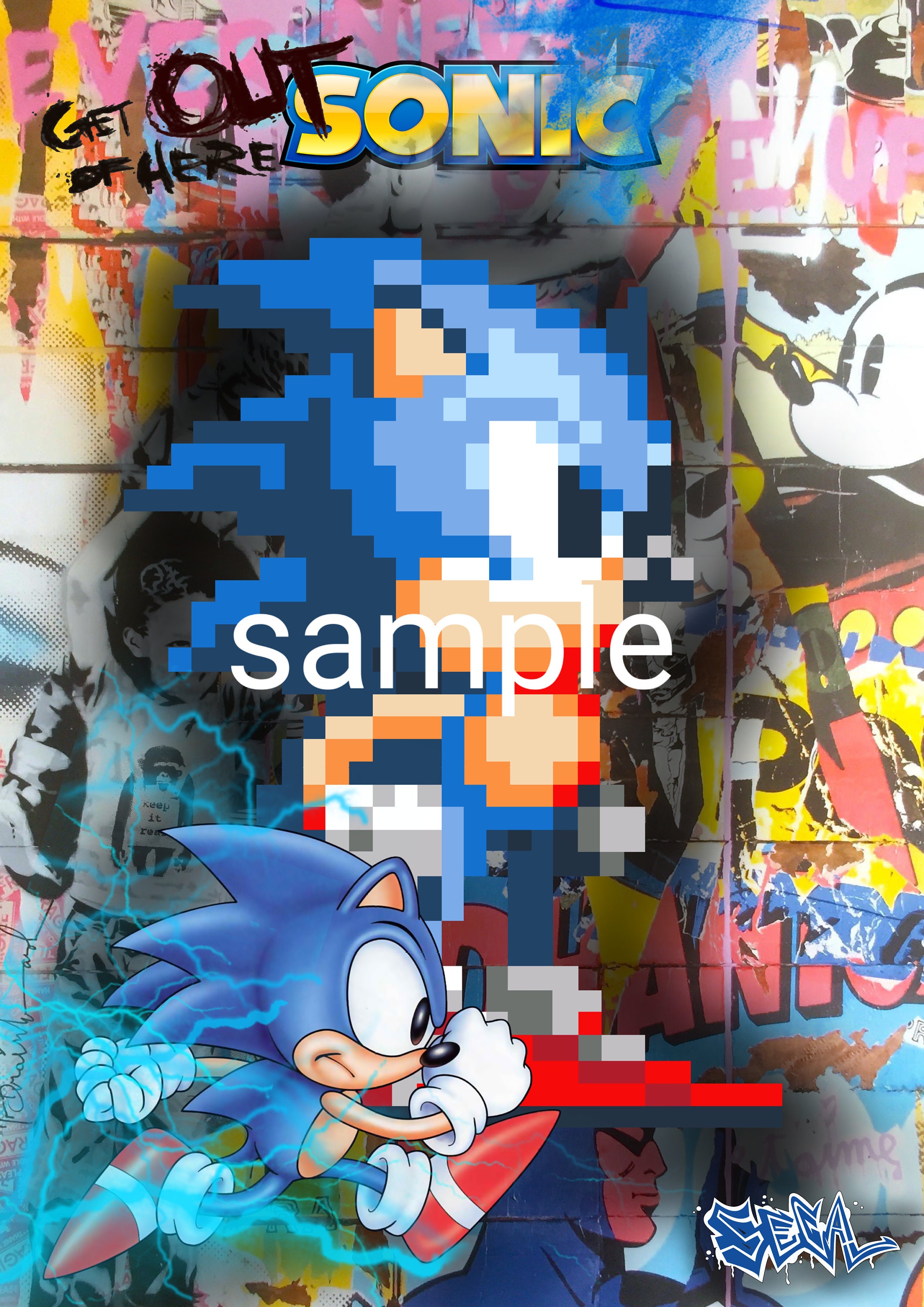 Sonic the Hedgehog Graffiti Poster Print Printable Sonic Wall - Etsy