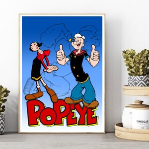 Popeye and Olive Oyl Print: Classic Cartoon Wall Art (digital Download ...