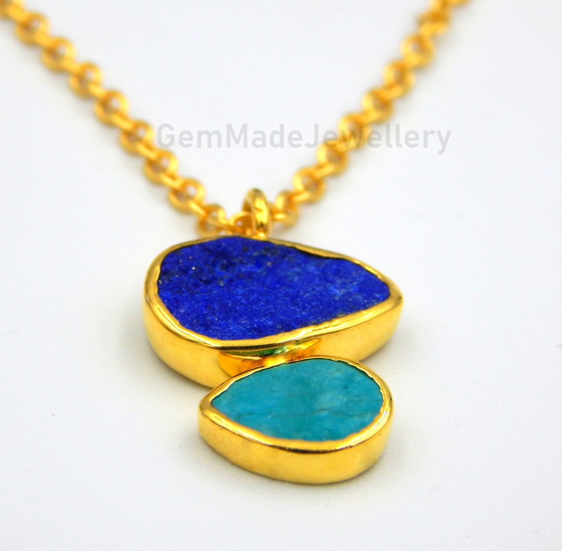 Turquoise Pendant Lapis Lazuli Pendant Raw Gemstone - Etsy