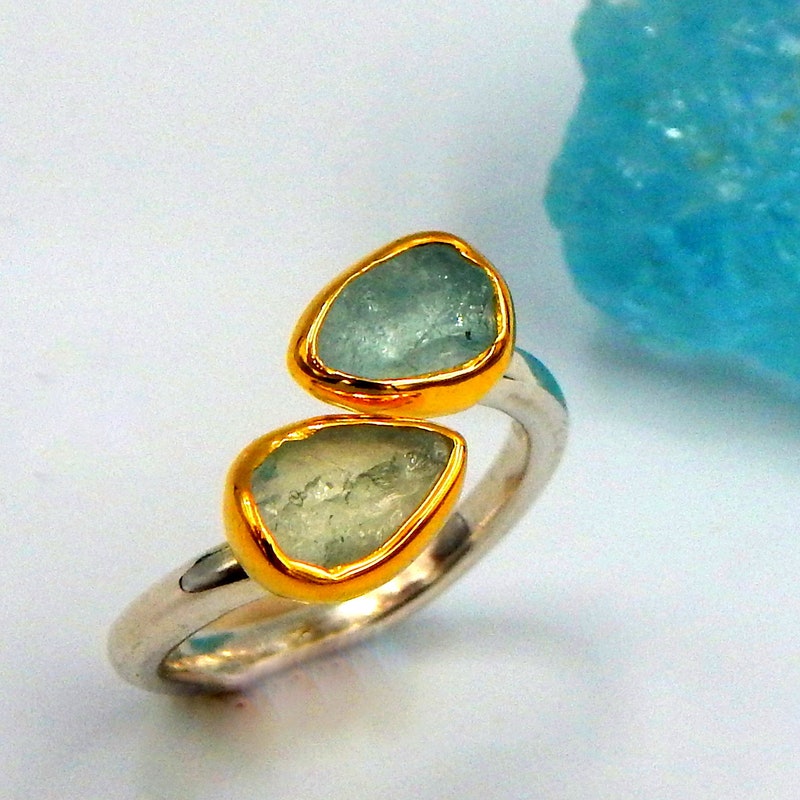 Double Stone Ring - Etsy