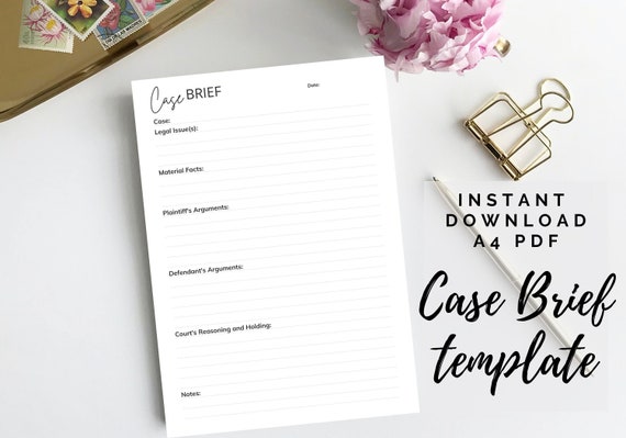 Law School Case Brief Template PDF Printable Law Student | Etsy