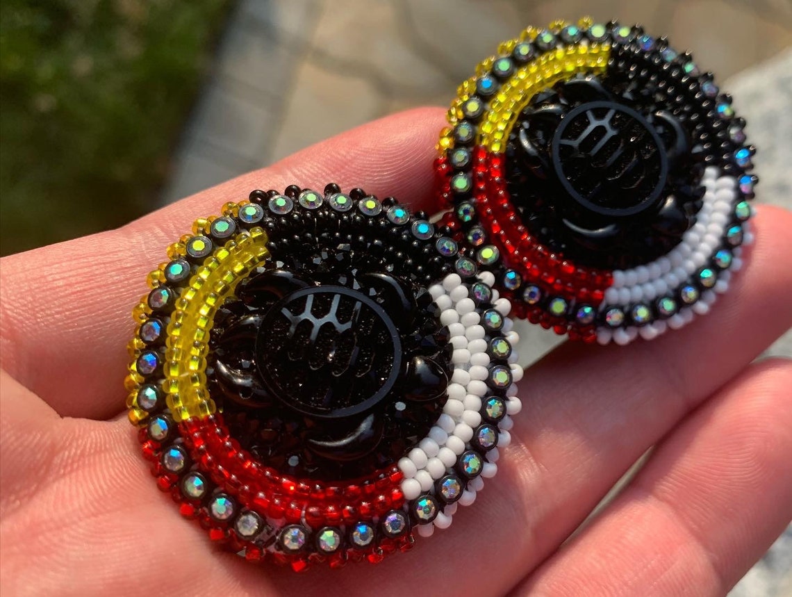 Native American Beaded Turtle Earrings - Etsy