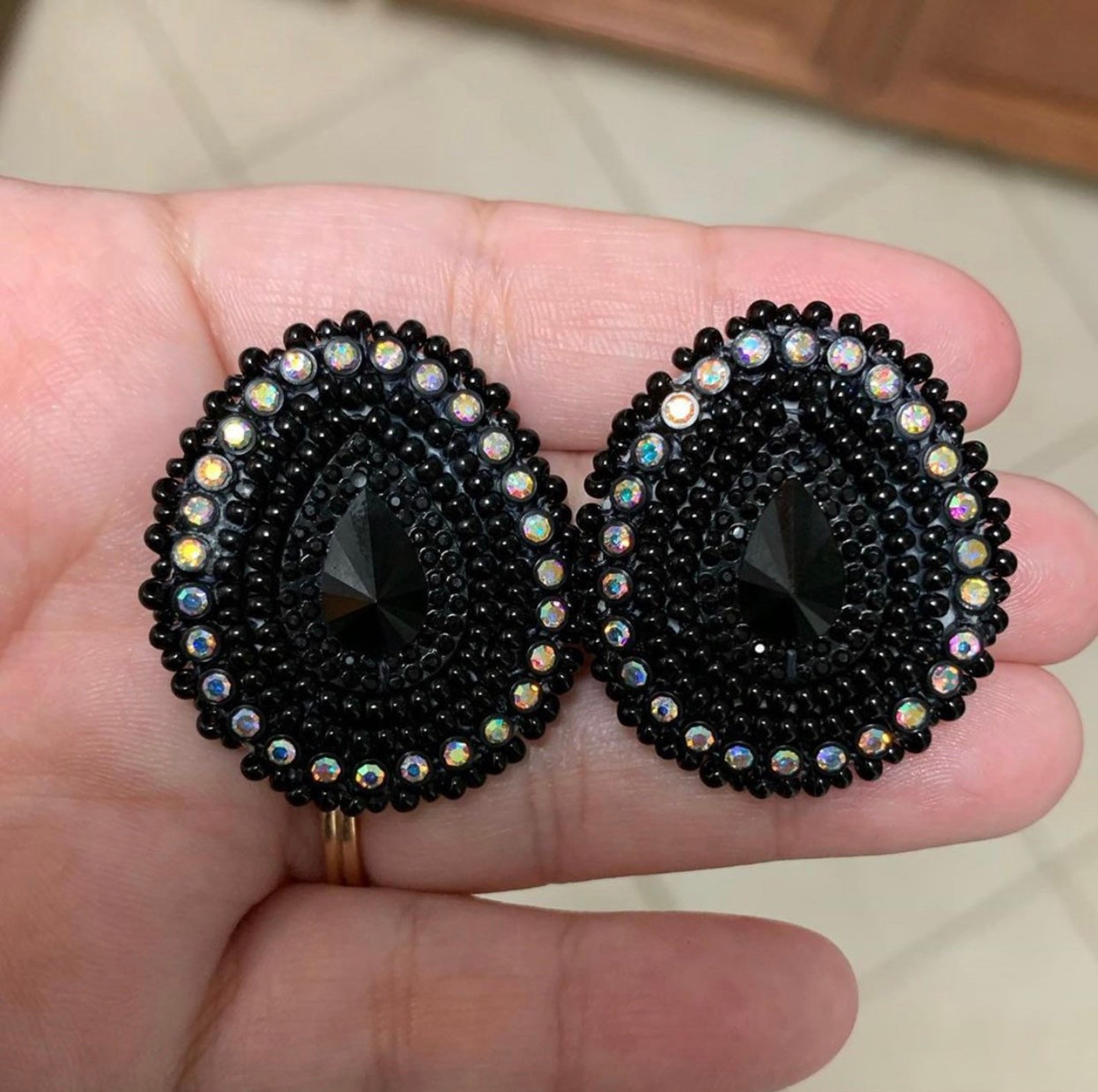 Native American Beaded Teardrop Earrings Etsy