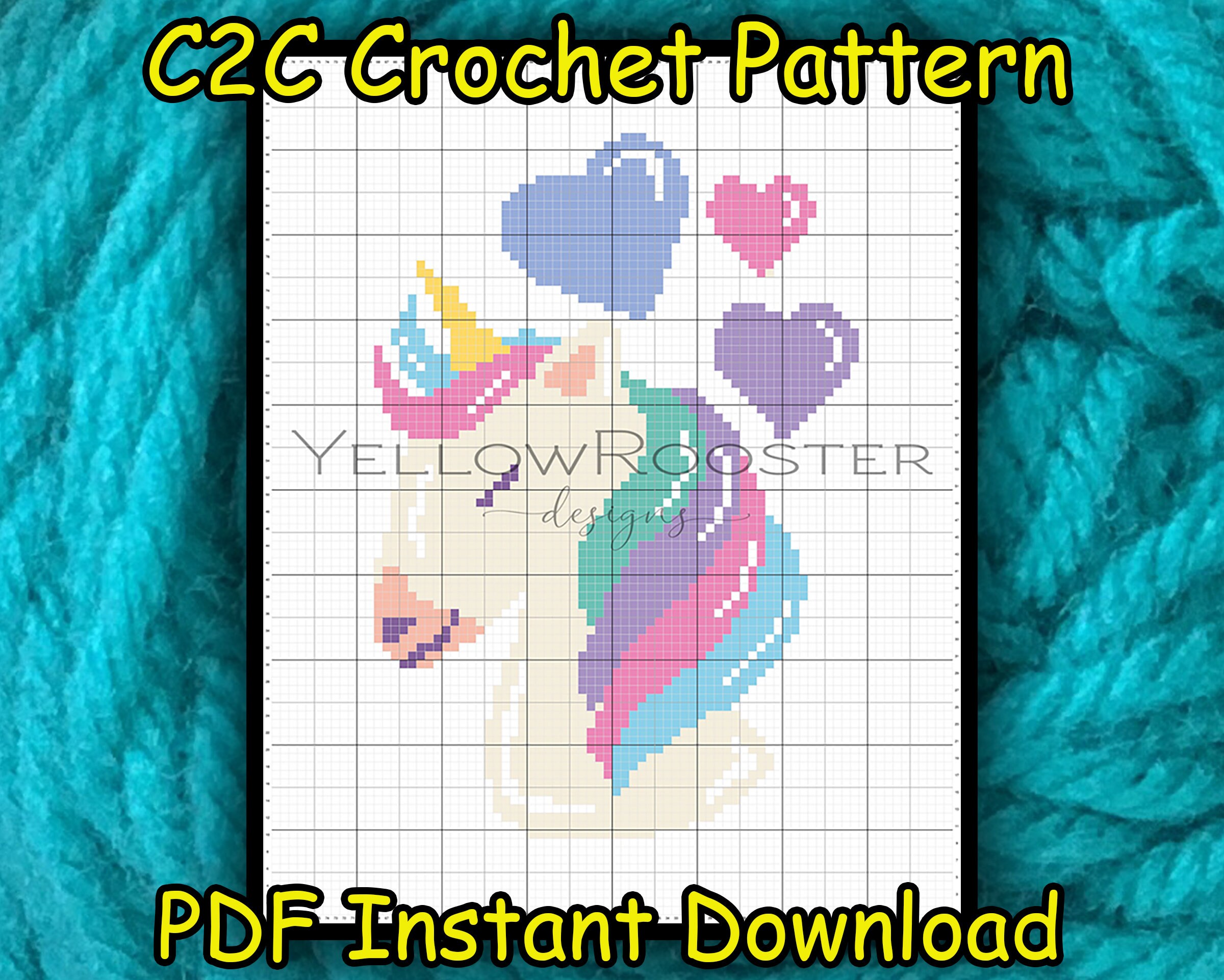 C2C Crochet Graph and Written Pattern PDF Instant Download | Etsy