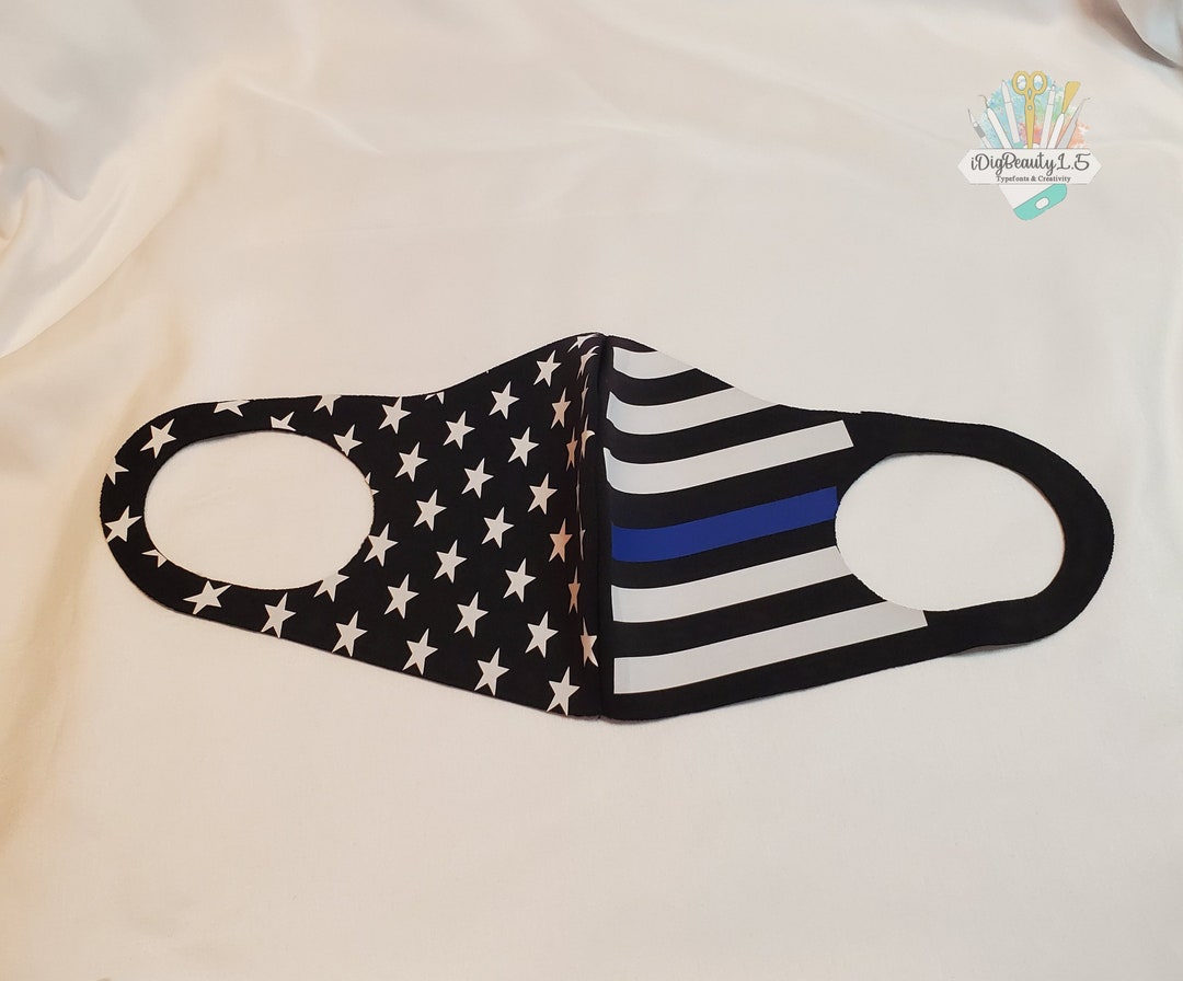 Thin Blue Line Face Mask | Police | Flag Design - Etsy