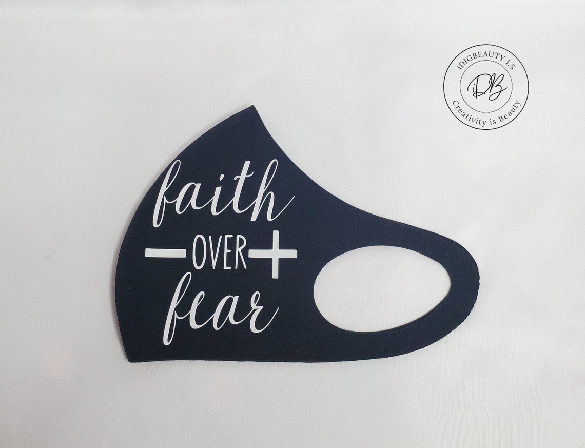 Faith Over Fear Face Mask Cross Faith Christian - Etsy
