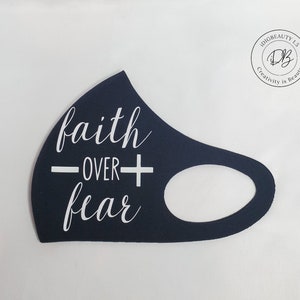 Faith Over Fear Face Mask | Cross | Faith | Christian - Etsy