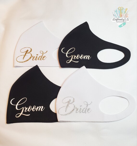 Bride & Groom Face Masks SET BRIDE GROOM | Etsy