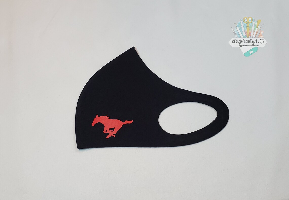 Mustang Face Mask Mustang Pony Customized - Etsy