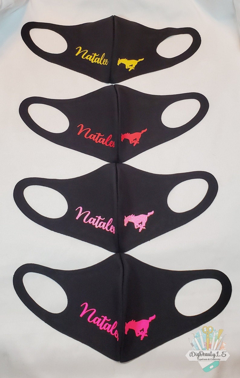 Mustang Face Mask Mustang Pony Customized - Etsy