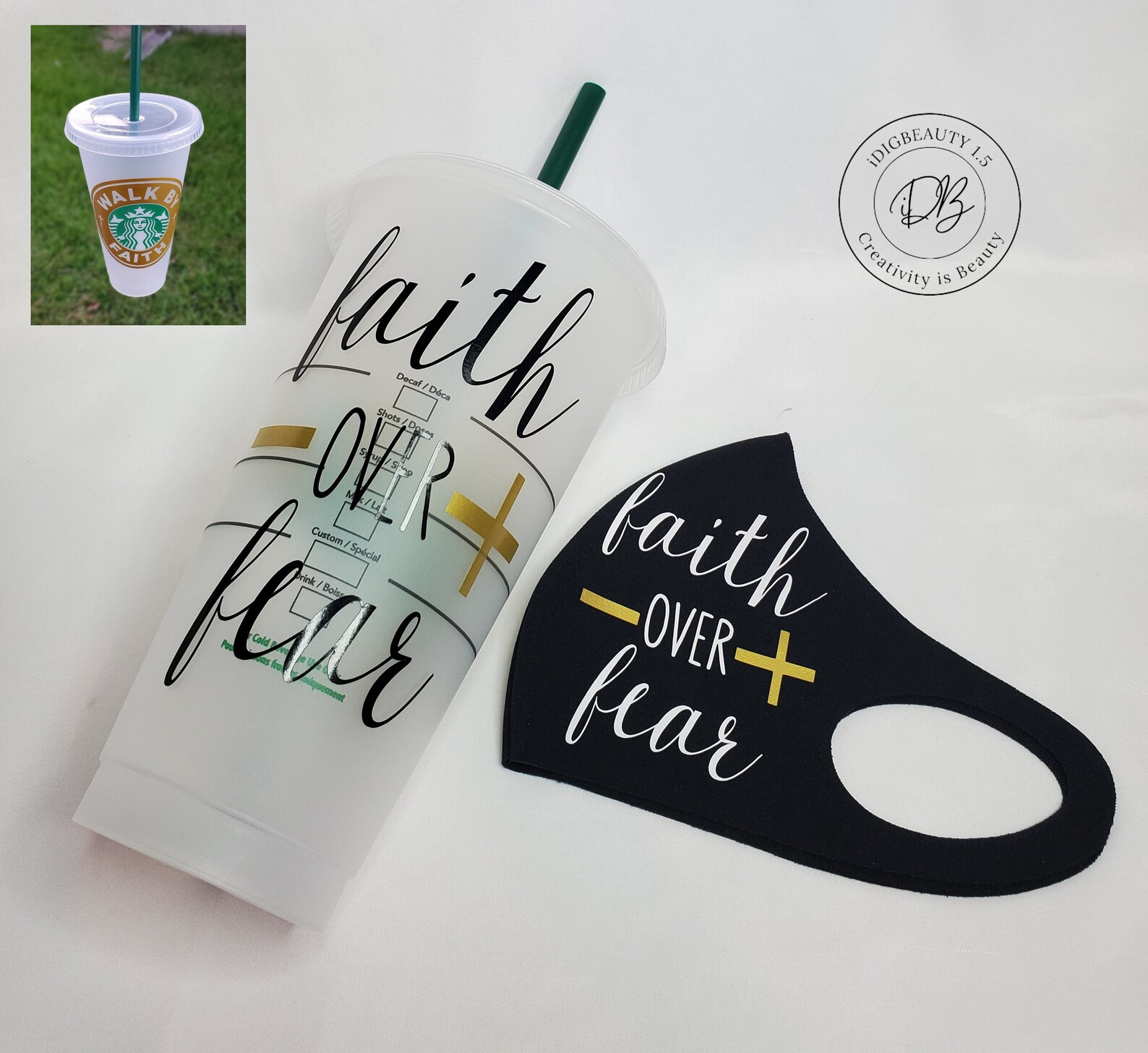 Faith Over Fear Face Mask | Cross | Faith | Christian - Etsy