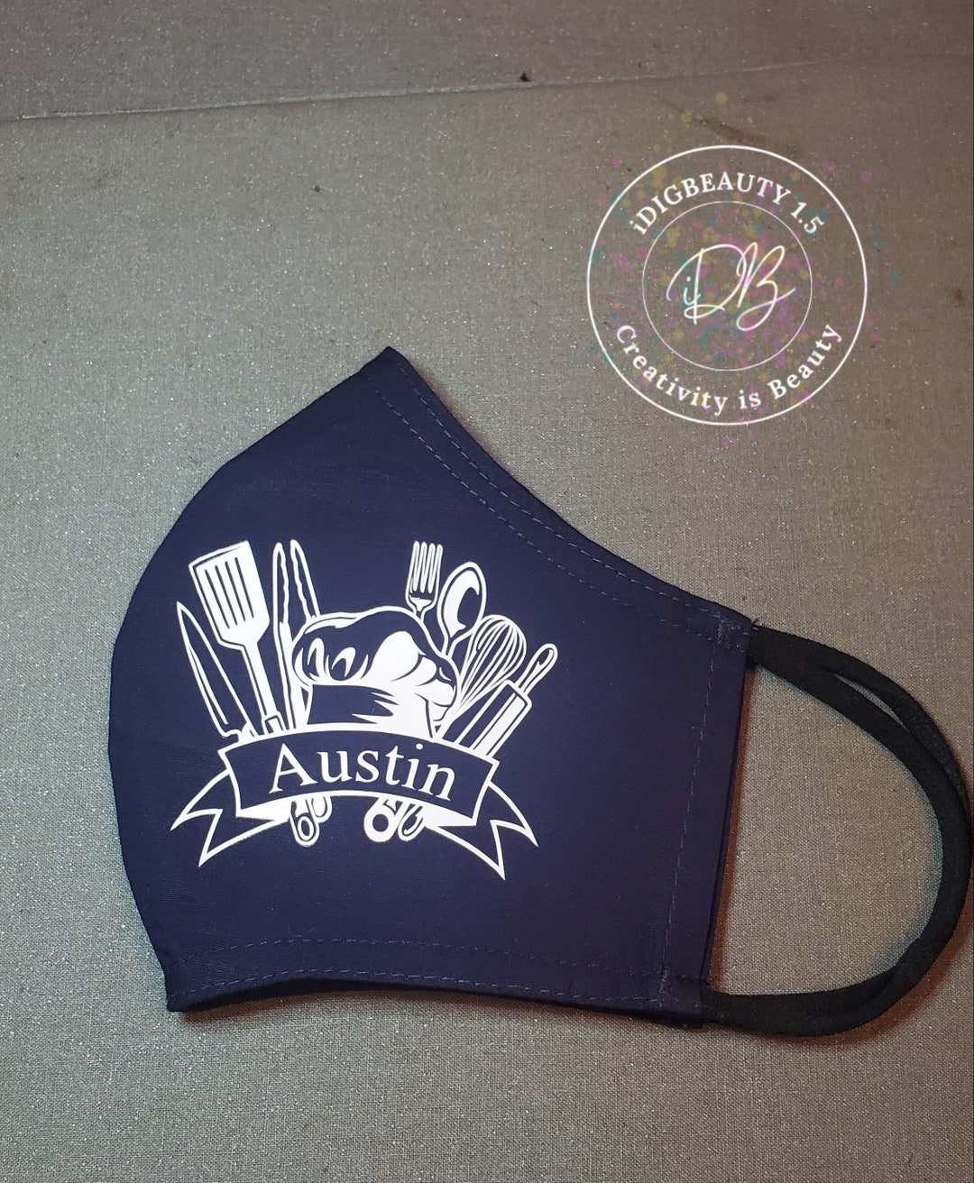 Kitchen Utensils Face Mask | Customize | Culinary | Baker | Chef ...