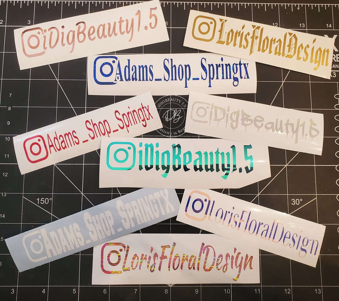 Custom IG Vinyl Decal Stickers | Personalized IG Vinyl Decal | IG ...