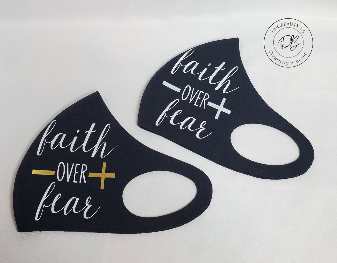 Faith Over Fear Face Mask | Cross | Faith | Christian - Etsy