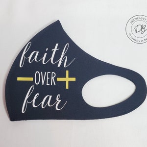 Faith Over Fear Face Mask | Cross | Faith | Christian - Etsy