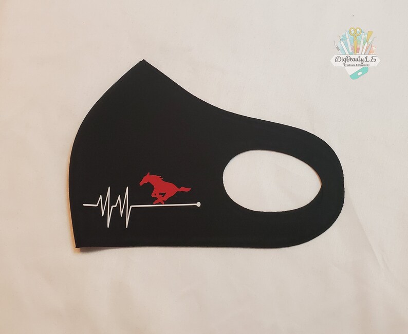 Mustang Pulse Face Mask Mustang Pony Customized | Etsy
