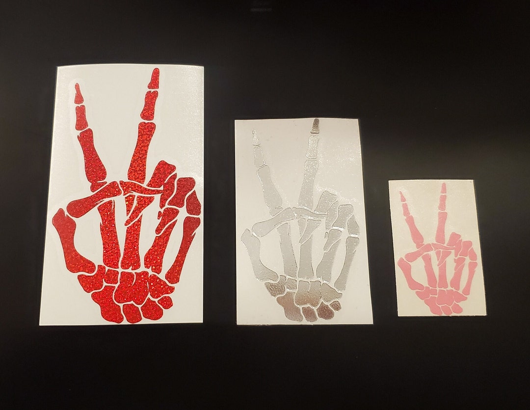 Skeleton Peace Fingers Decal | Deuces | Dark Humor | Skull | CUSTOM ...