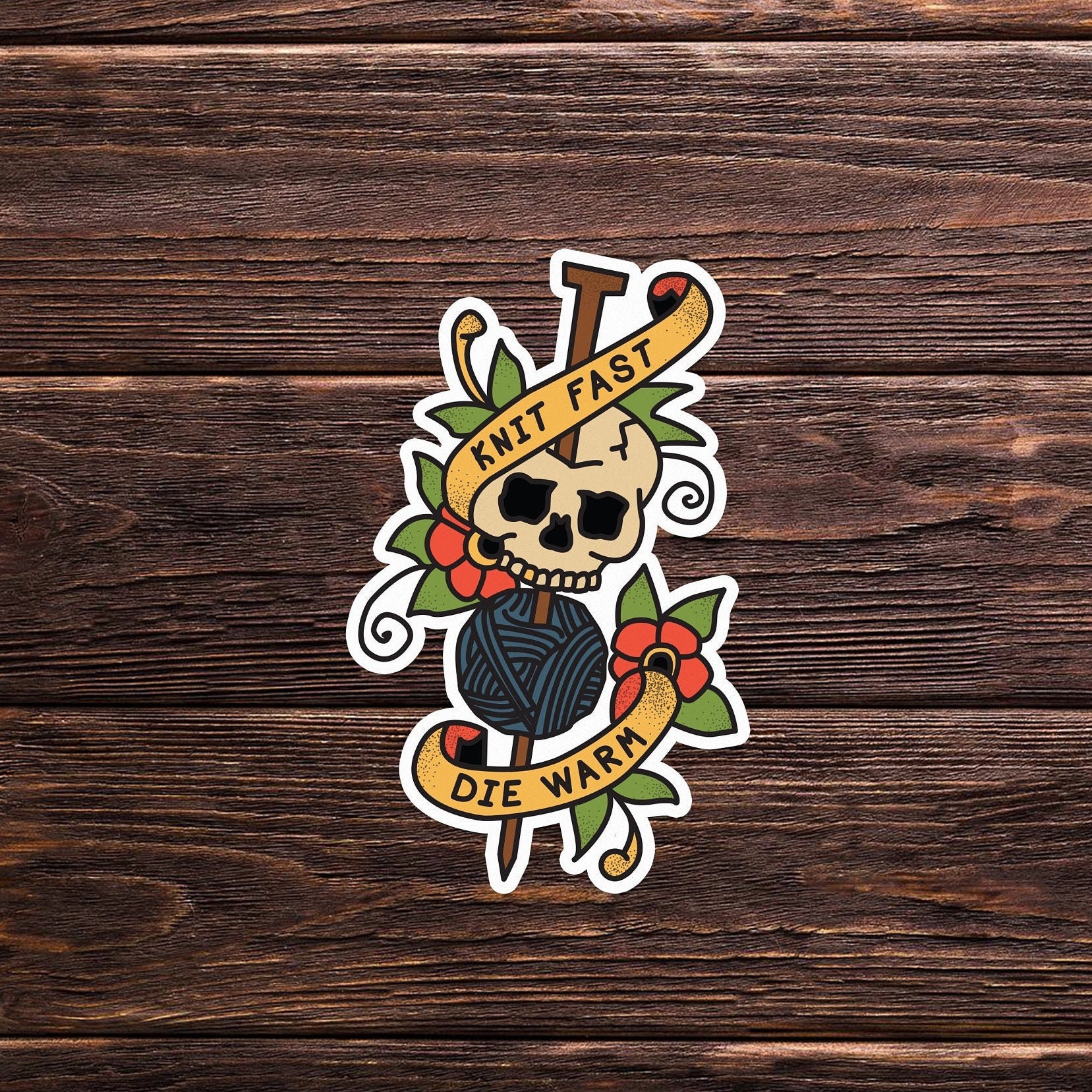 Knit Fast Die Warm Sticker - Etsy