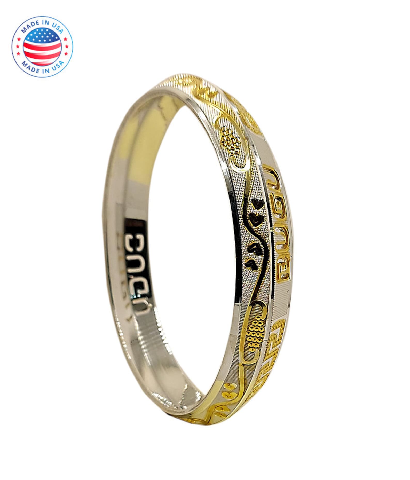 999 Pure Silver Custom Sikh Kada | Personalized Name and Size Bracelet ...