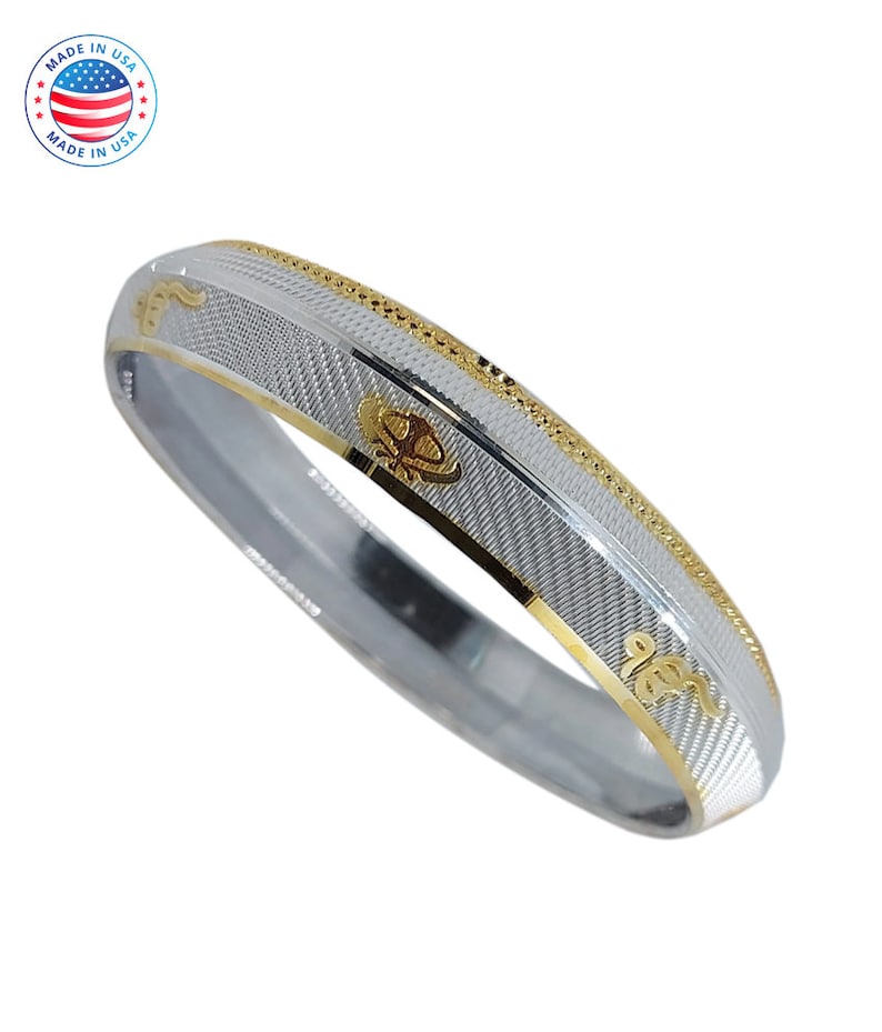 Custom Name Punjabi Kada: 925 Sterling Silver Sikh Bracelet, Handmade ...