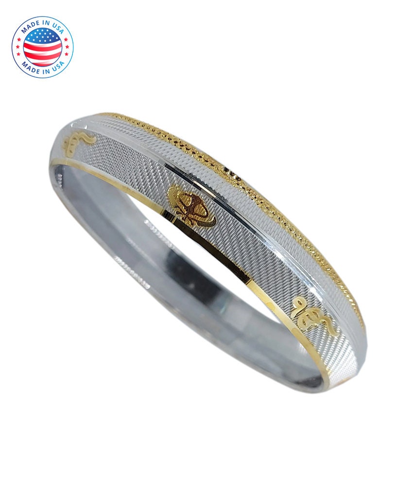 Custom Name Punjabi Kada: 925 Sterling Silver Sikh Bracelet, Handmade ...